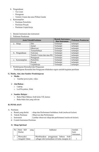 Rpp bahasa arab kelas 7 mengenal warna | PDF