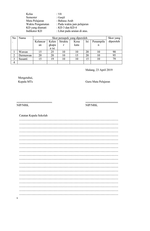 Rpp bahasa arab kelas 7 mengenal warna | PDF