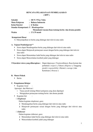 Rpp bahasa indonesia6sms2 edited | PDF