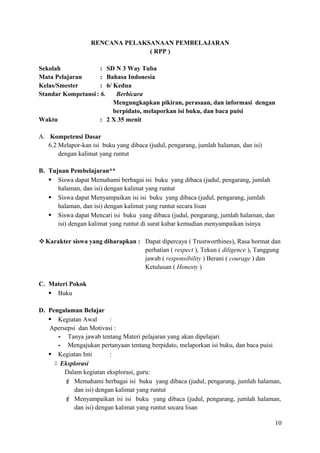 Rpp bahasa indonesia6sms2 edited | PDF