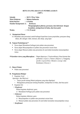 Rpp bahasa indonesia6sms2 edited | PDF