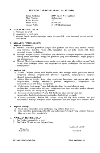 Rpp bahasa jawa kls xi | DOCX