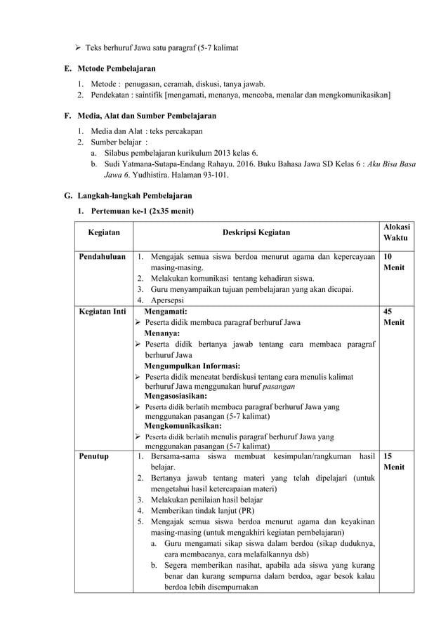 Rencana Pelaksanaan Pembelajaran BAHASA JAWA TEMA 7 SIIPP.docx