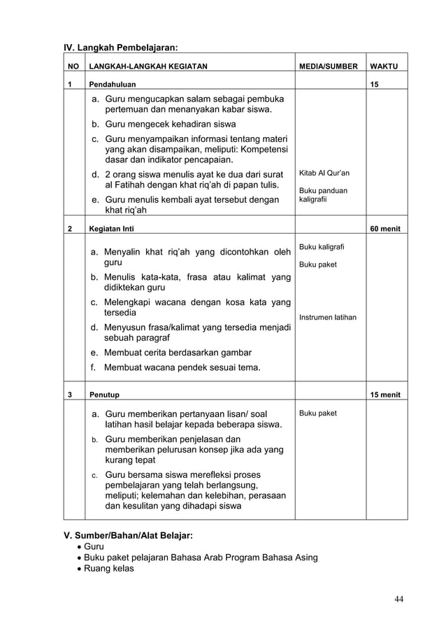 Rpp bhs arab xi ganjil | PDF