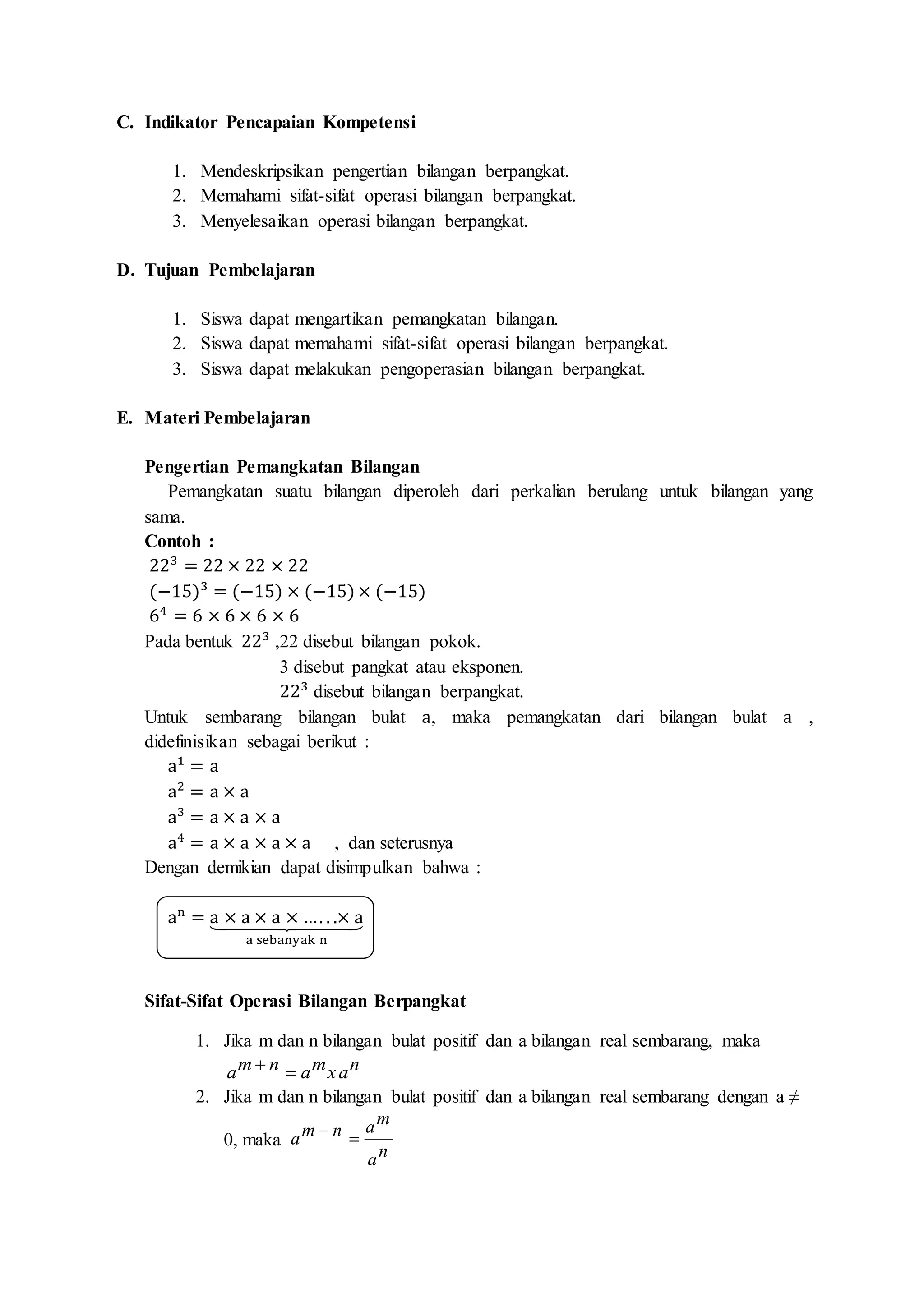 RPP bilangan bulat | DOCX
