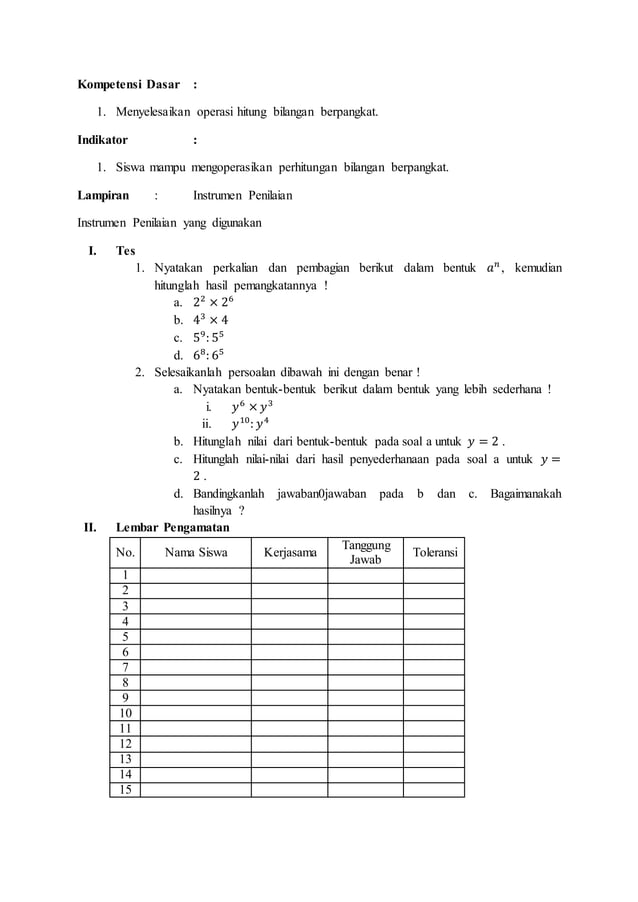 RPP bilangan bulat | DOCX