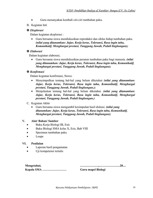 rpp biologi sma ktsp semua kelas | DOC