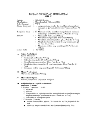 Rpp btq kelas vii smt i | DOCX