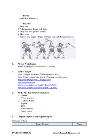 Rpp bulu tangkis | DOCX