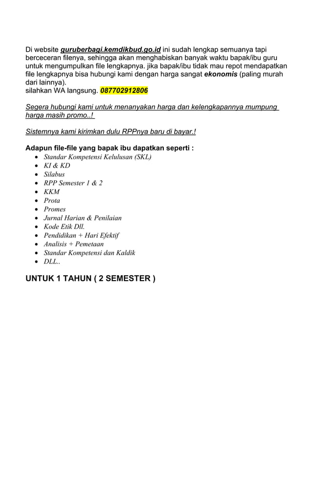 Rpp contoh klas x sem 1 dan 2 daring | PDF