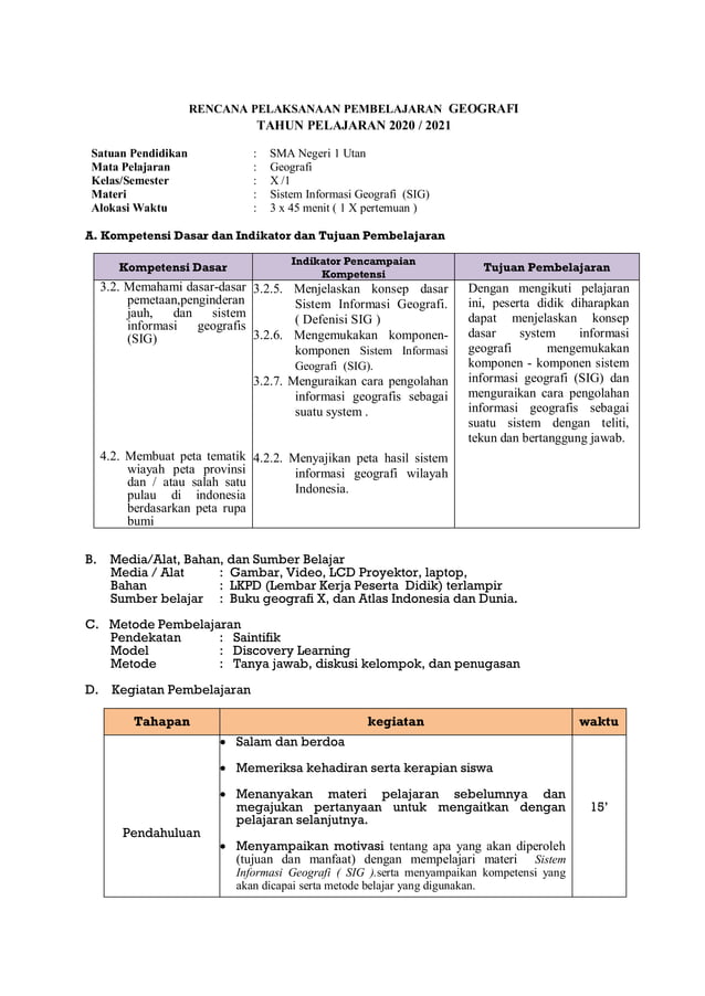 Rpp dasar pemetaan | PDF