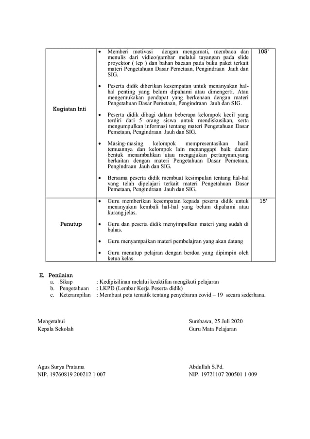 Rpp dasar pemetaan | PDF