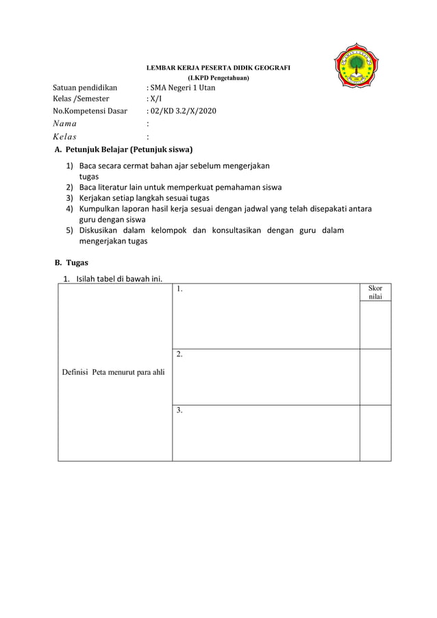 Rpp dasar pemetaan | PDF