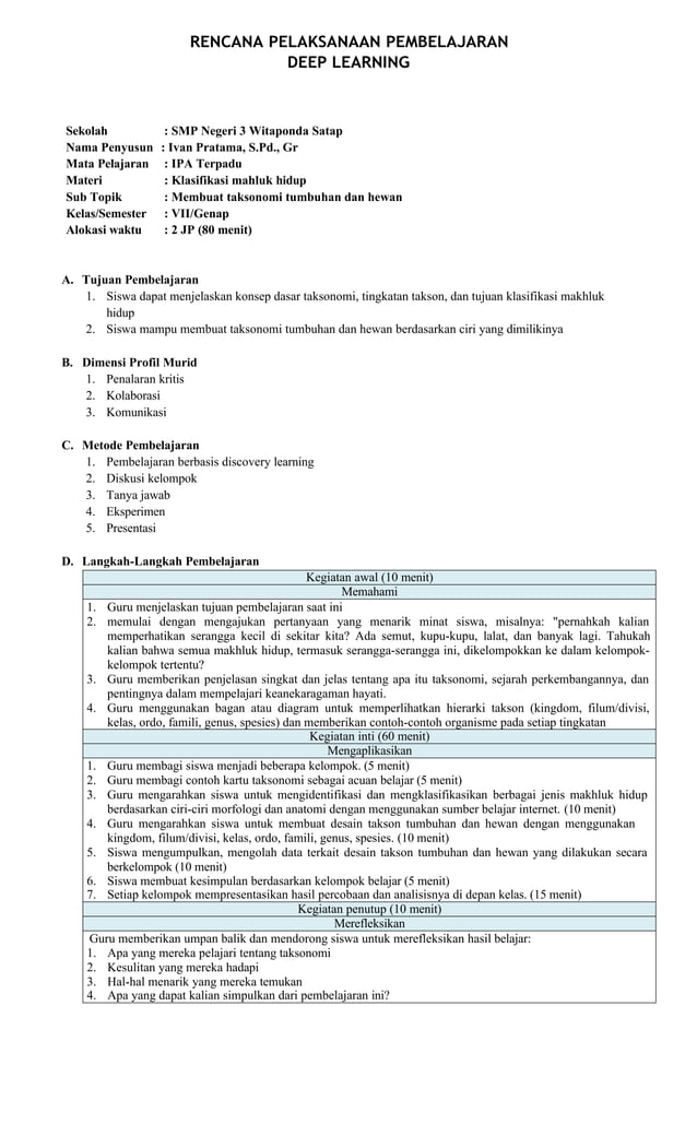 rpp deep learning IPA smp kelas tujuh.docx