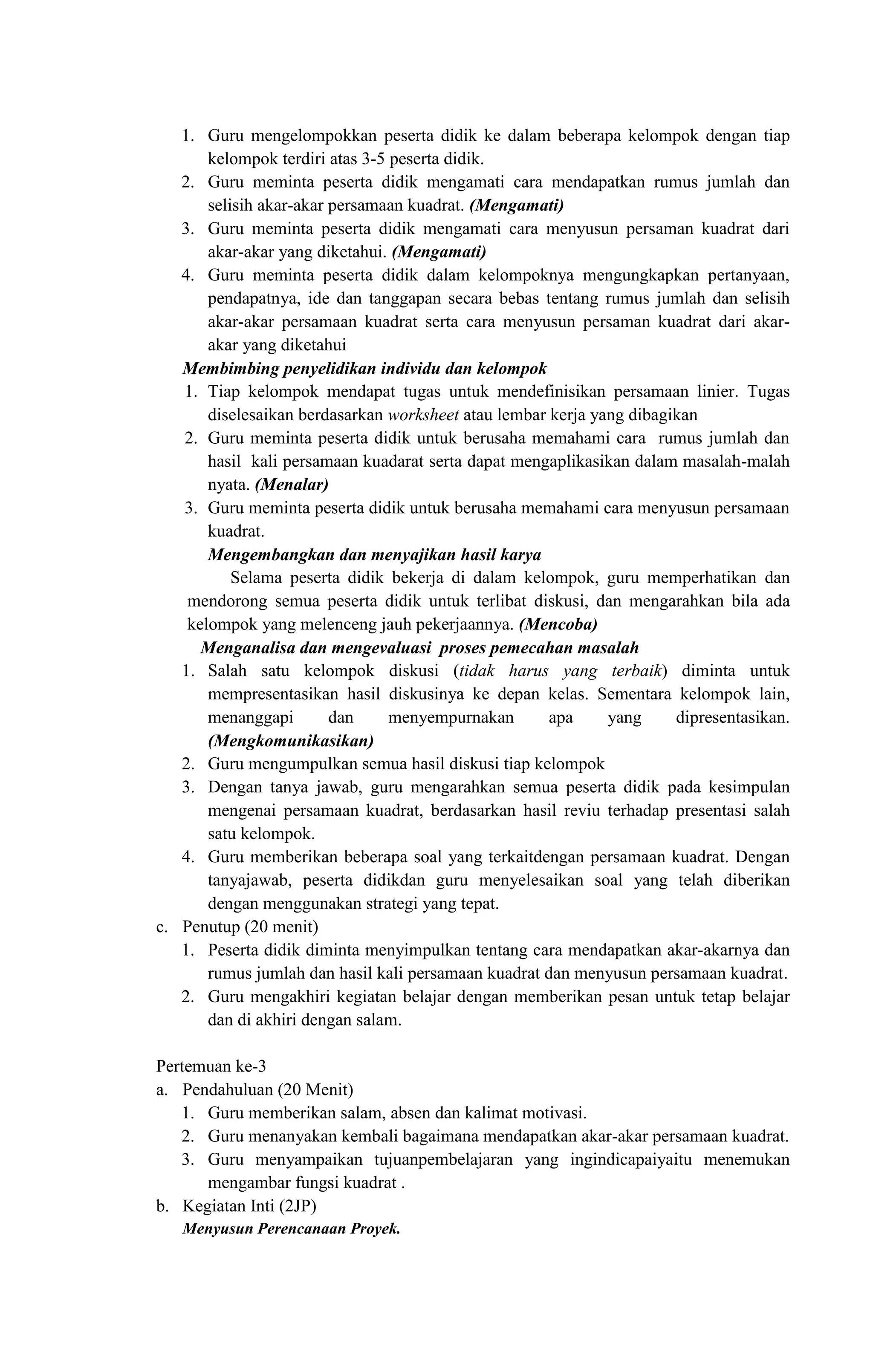 Rpp discovery learning matematika | DOCX