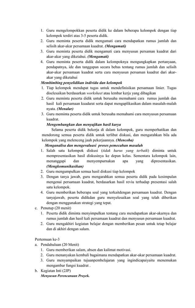 Rpp discovery learning matematika | DOCX