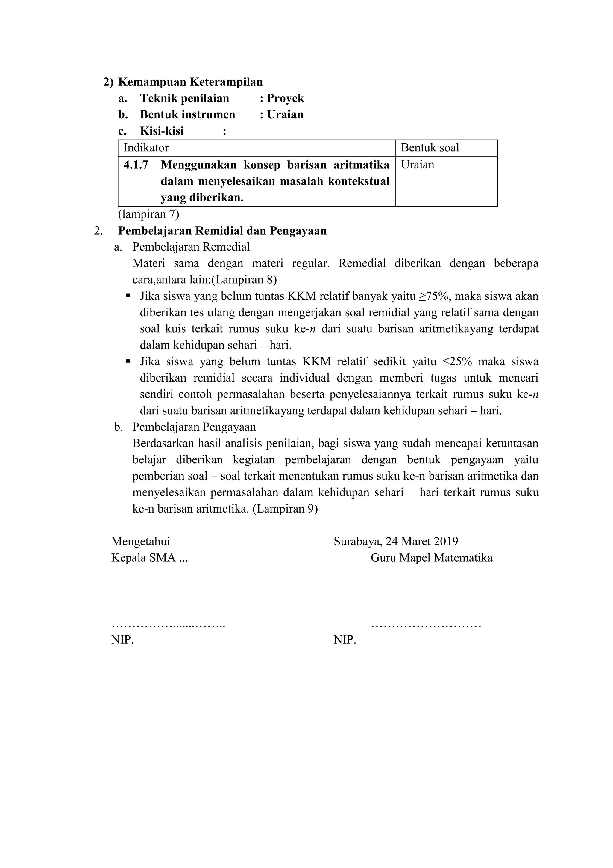 Rpp discovery learning barisan aritmatika smp kelas 8 | PDF