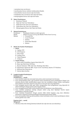 Rpp tata cara tayamum | RTF