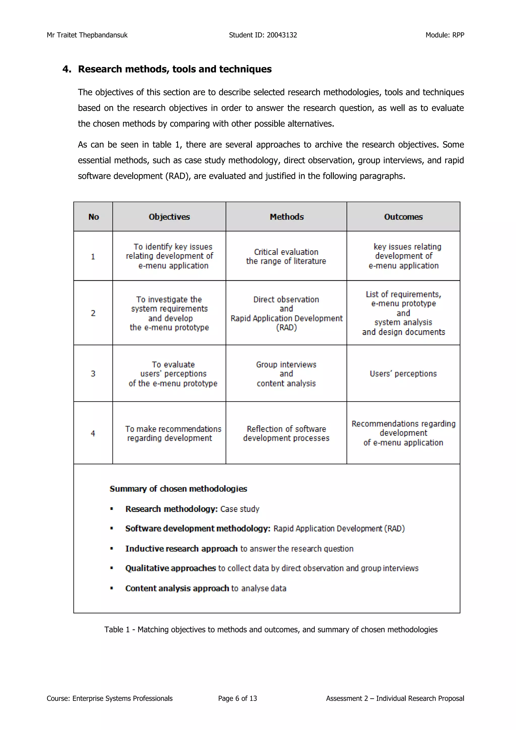 Dissertation Proposal (E-menu system) | DOCX