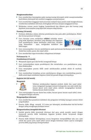 RPP Fiqih Kelas 7 MTs K-13 contoh | PDF