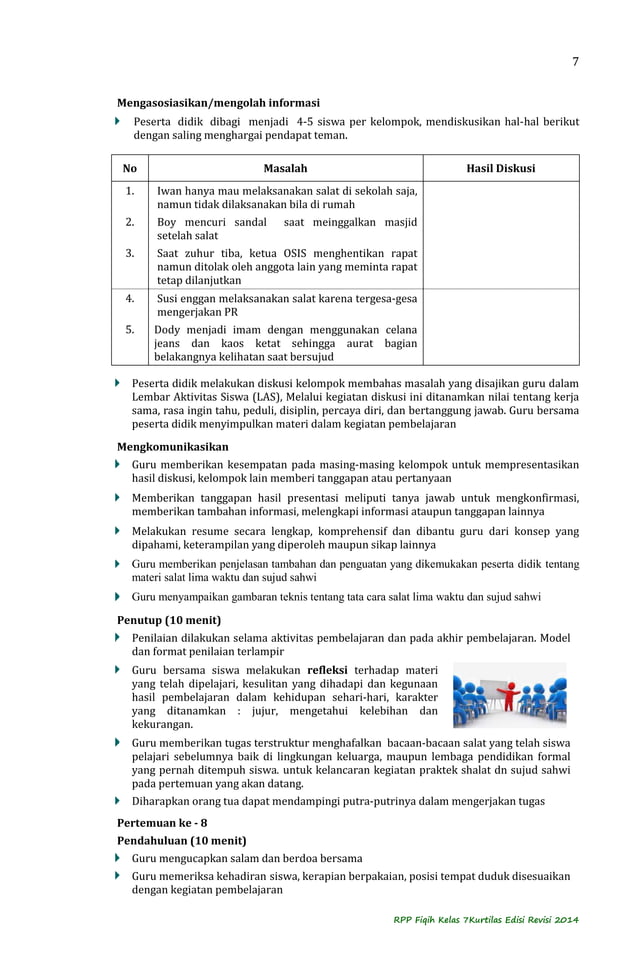 RPP Fiqih Kelas 7 MTs K-13 contoh | PDF