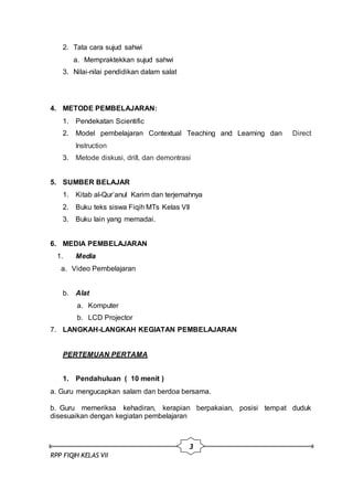 Rpp fiqih MTs kelas VII | DOCX