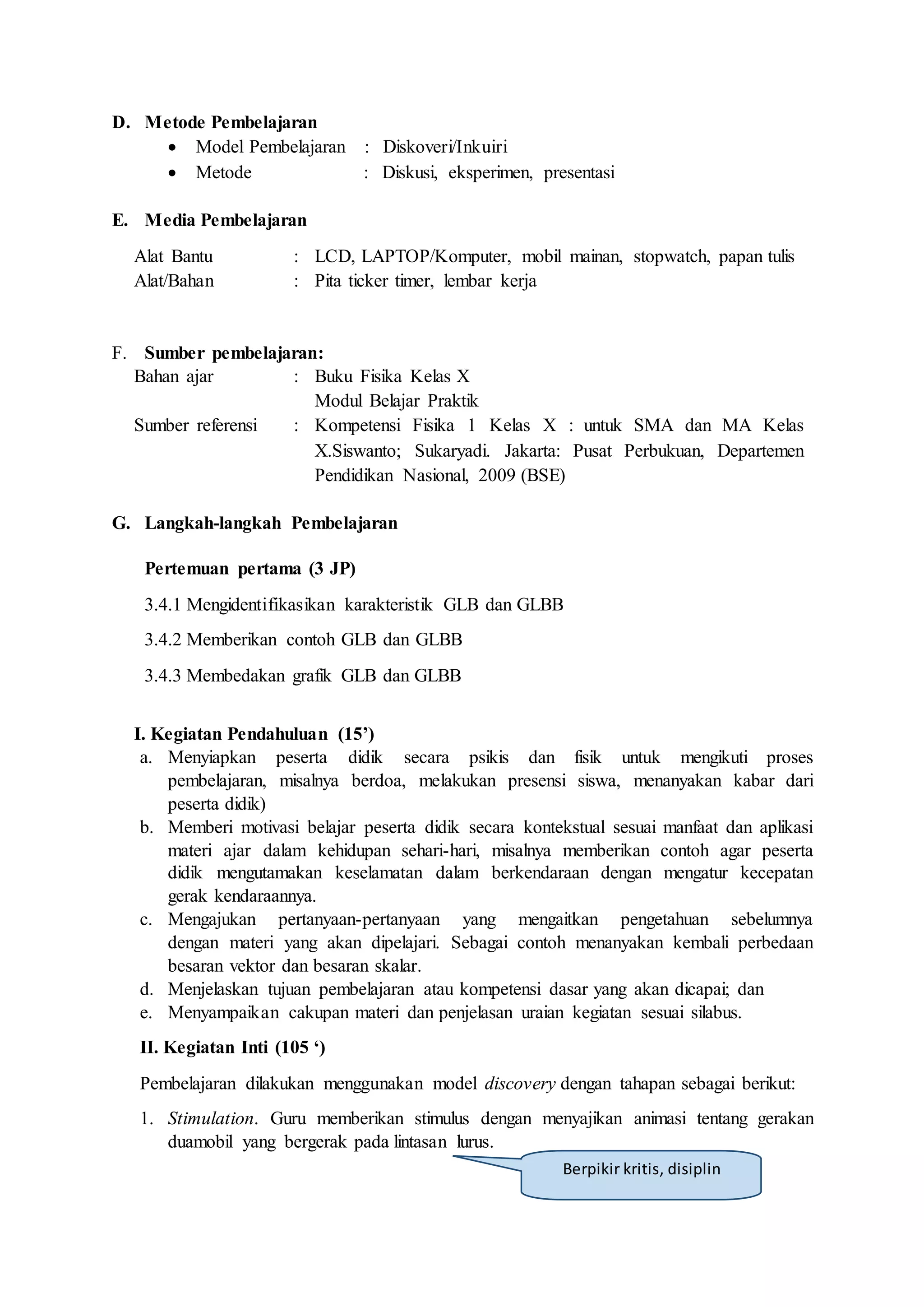 Rpp fisika glb dan glbb | DOCX