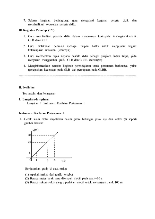 Rpp fisika glb dan glbb | DOCX