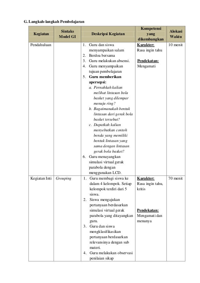 Contoh Rpp Matematika Model Pembelajaran Inkuiri - Seputar Model