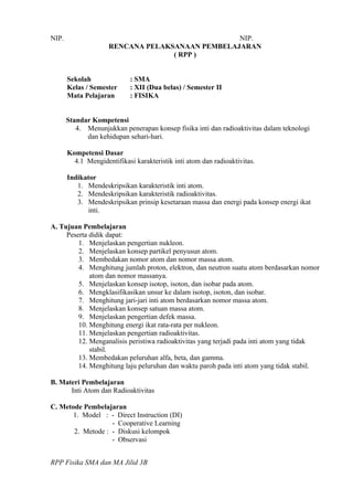 Rpp fisika sma 3 b | PDF