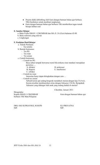 Rpp fisika sma kelas xii smt 1 dan 2 | PDF