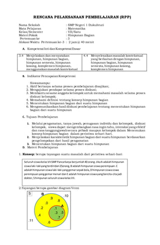 Rpp himpunan kls 7 kurtilas | PDF