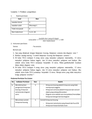 RPP HIMPUNAN KOSONG, HIMPUNAN SEMESTA DAN DIAGRAM VENN | PDF