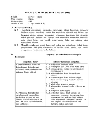 Rpp ikatan kimia kd 3.5 n2 | DOC