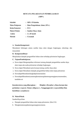 Rpp ipa kelas 2 | PDF