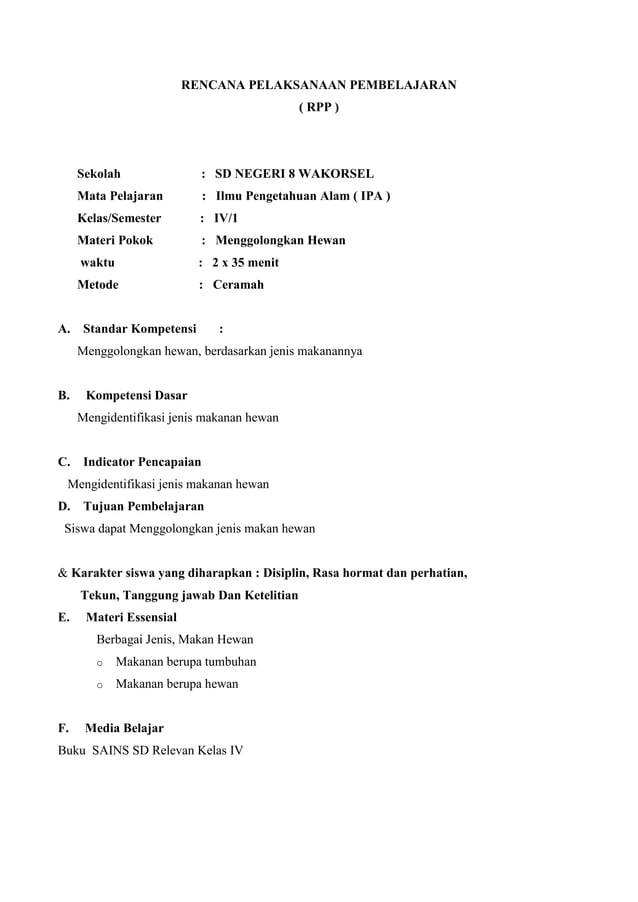 Rpp ipa kelas 5