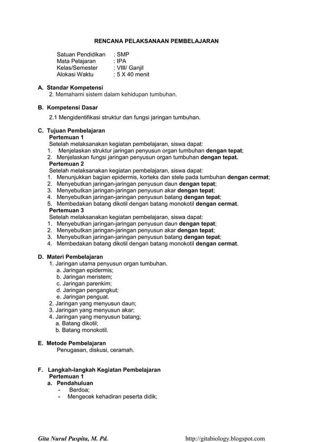 RPP IPA (Science Lesson Plan) | PDF