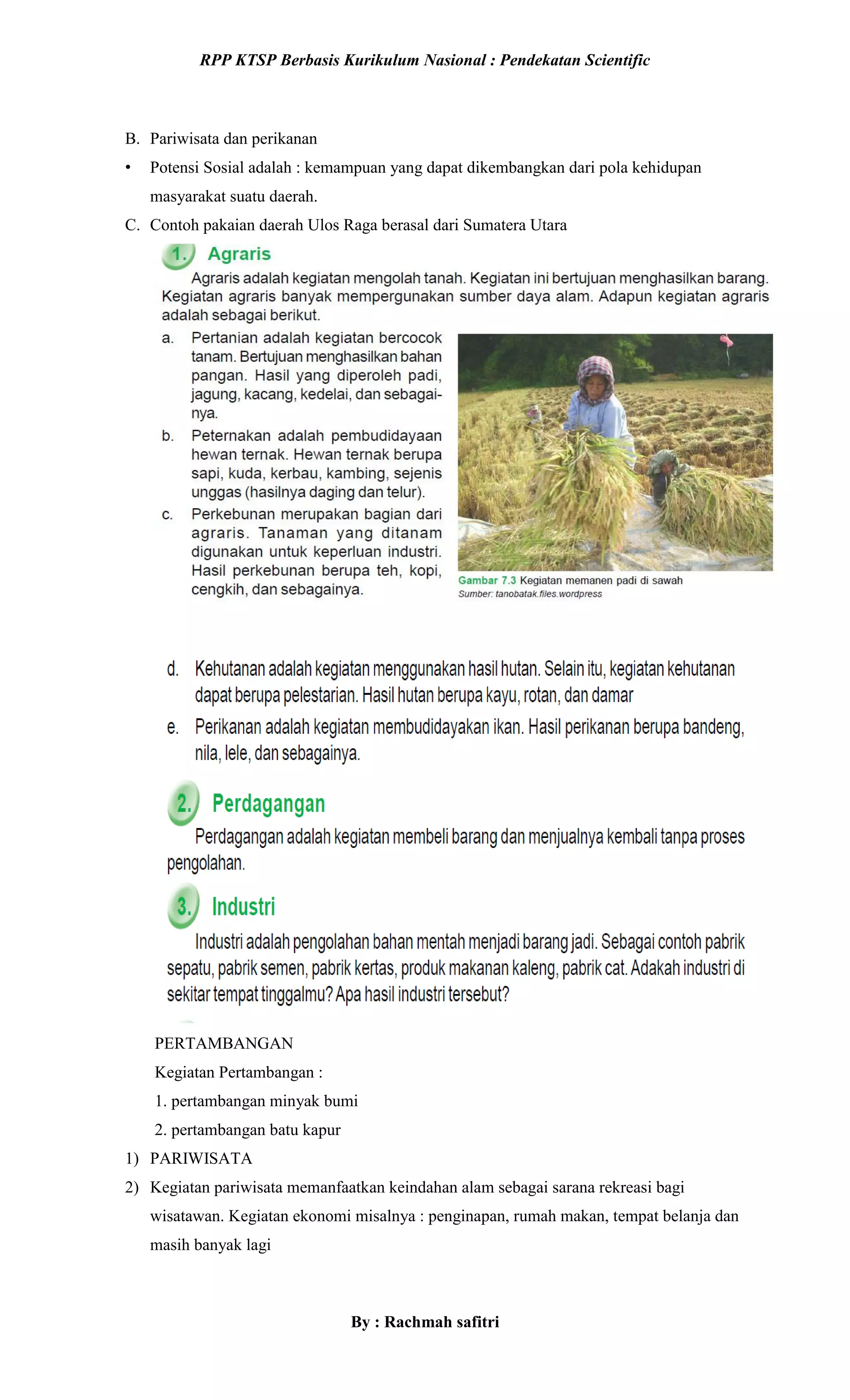 Rpp ips kelas 4 semester 2 potensi daerah dan kegiatan ekonomi berbasis ...