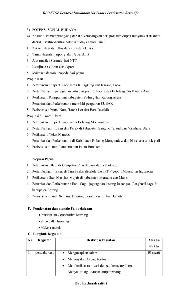 Rpp ips kelas 4 semester 2 potensi daerah dan kegiatan ekonomi berbasis ...