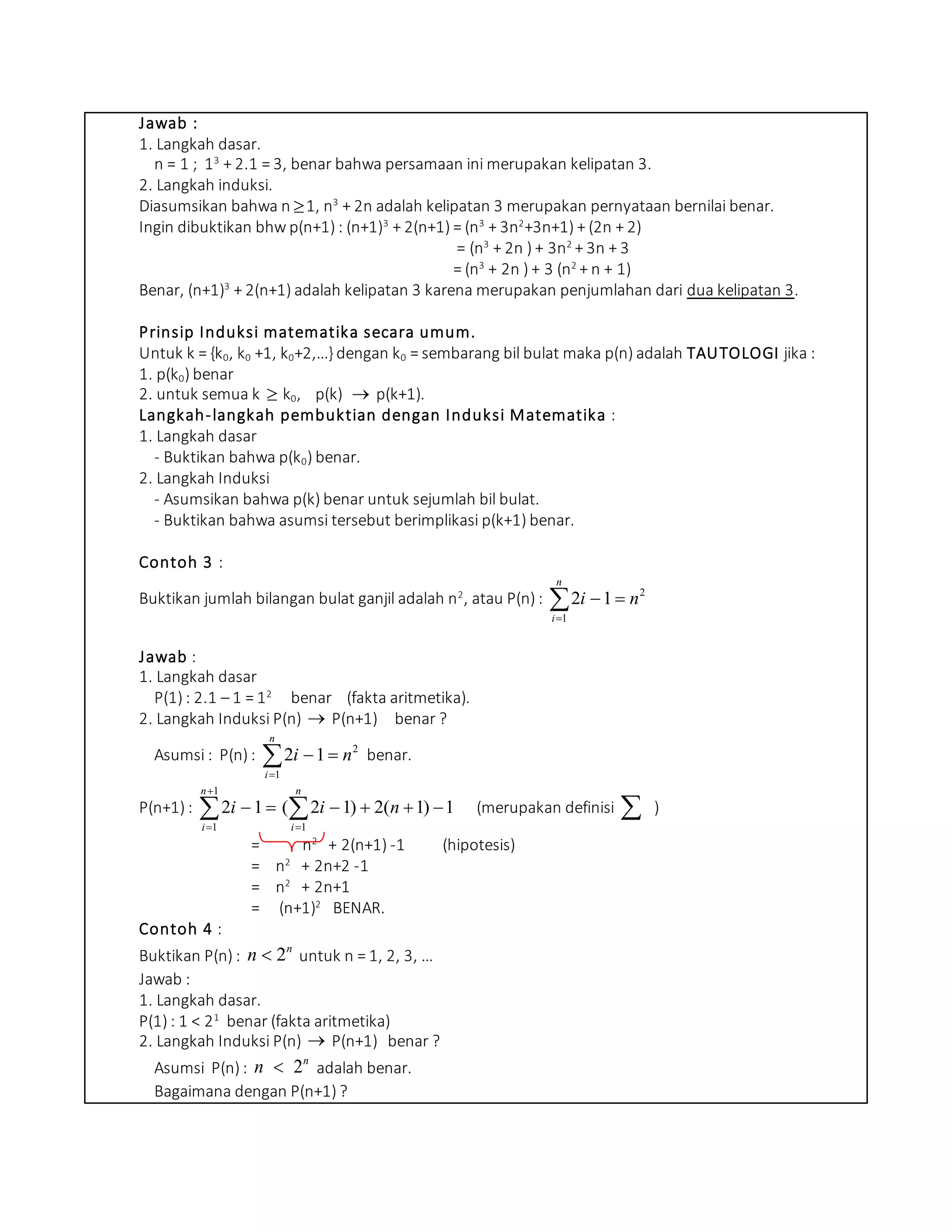 Rpp kd 3.1 induksi matematika fix | PDF