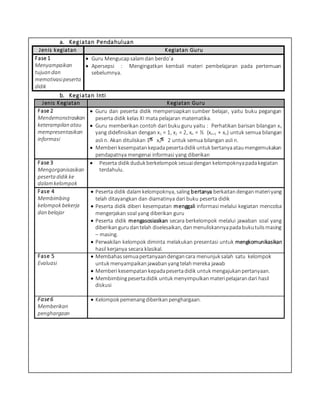 Rpp kd 3.1 induksi matematika fix | PDF
