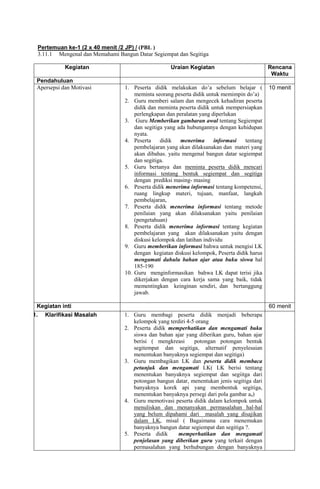 Rpp kd 3.11 segitiga dan segiempat aning | PDF