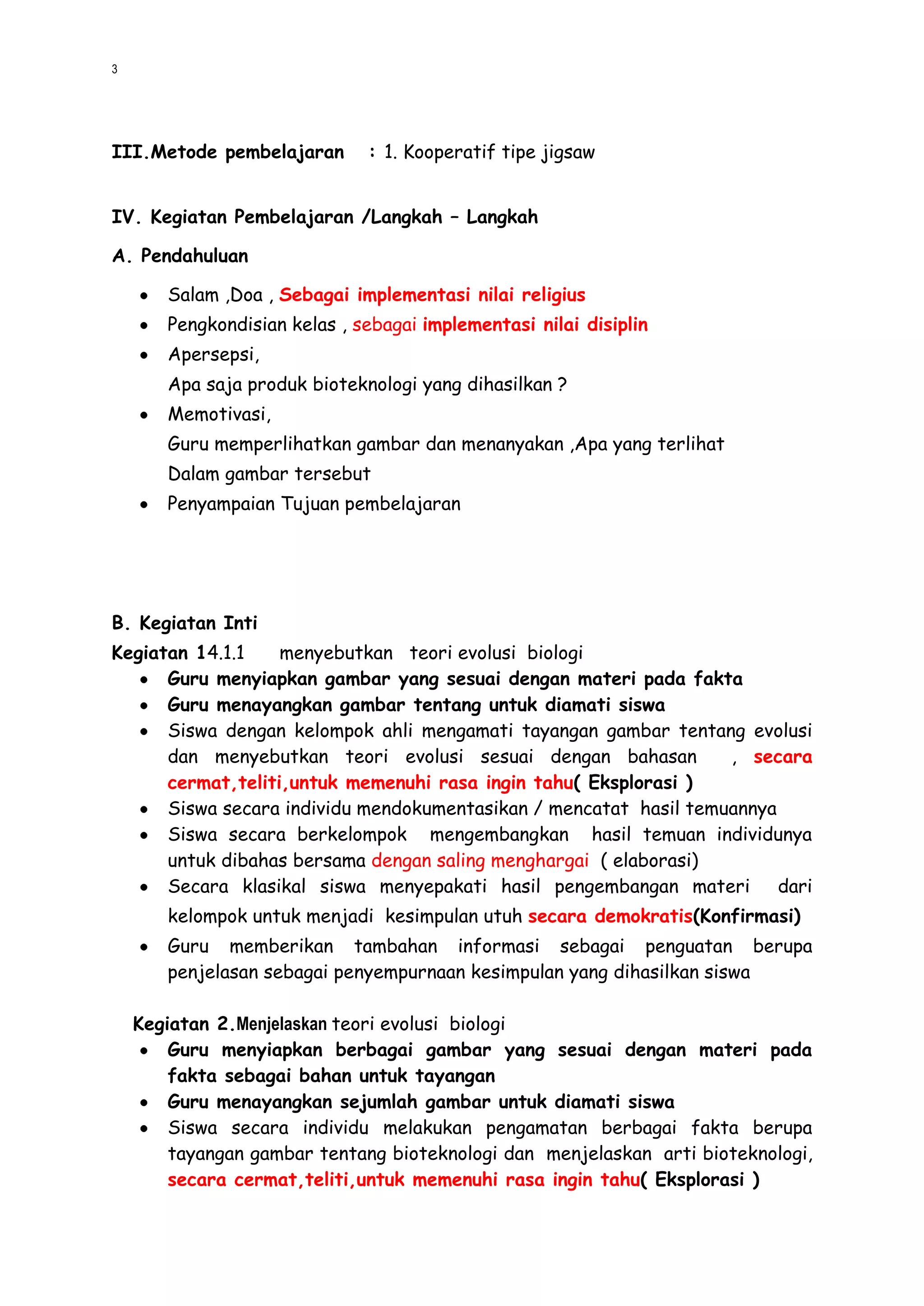 RPP BIOLOGI KELAS 12 KD 4.1 | PDF