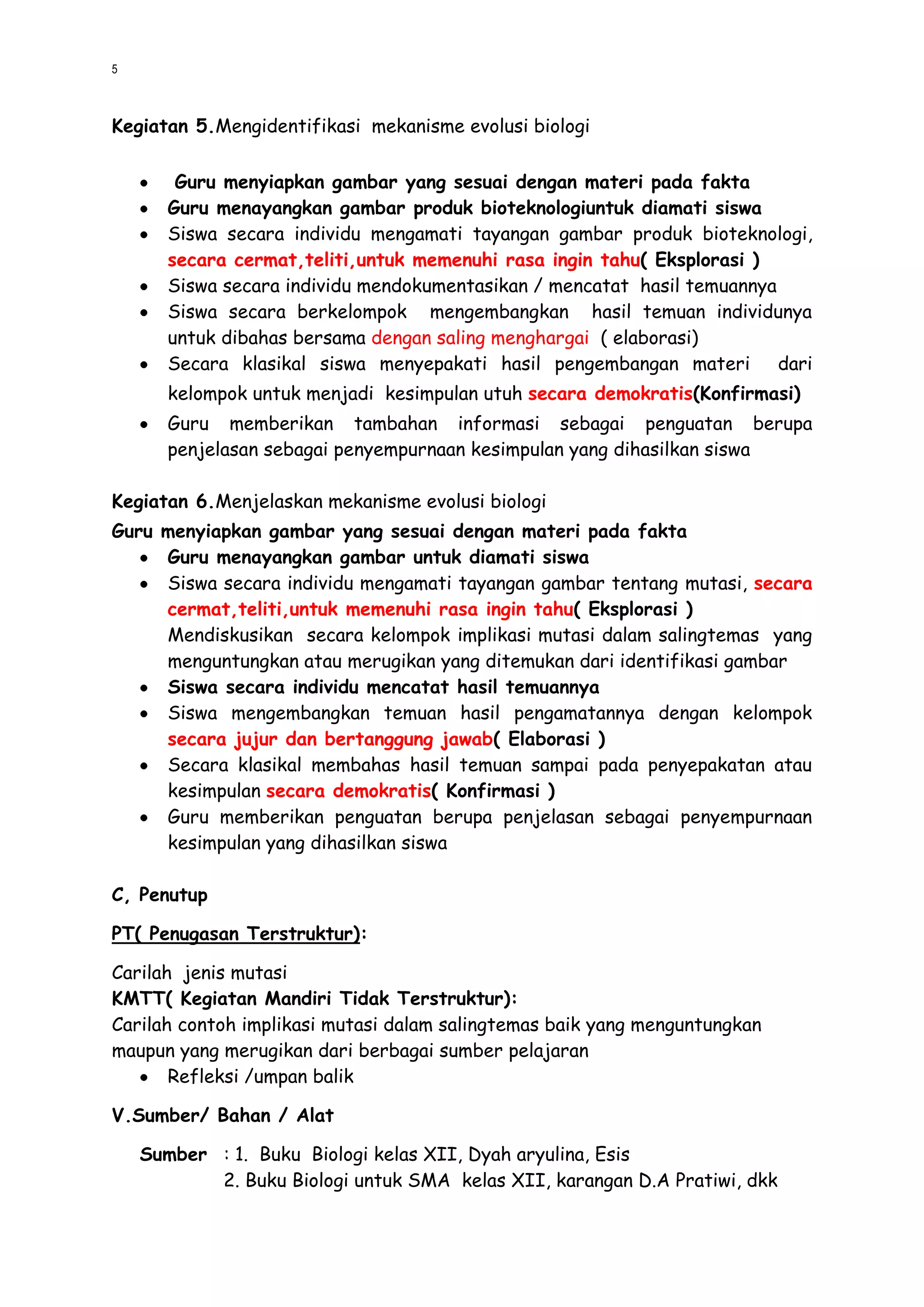RPP BIOLOGI KELAS 12 KD 4.1 | PDF