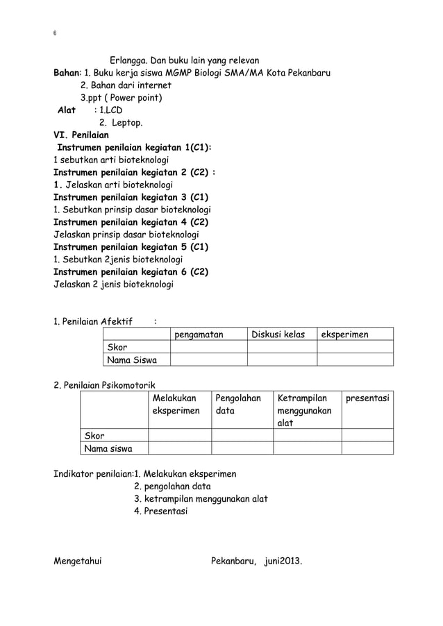 RPP BIOLOGI KELAS 12 KD 4.1 | PDF