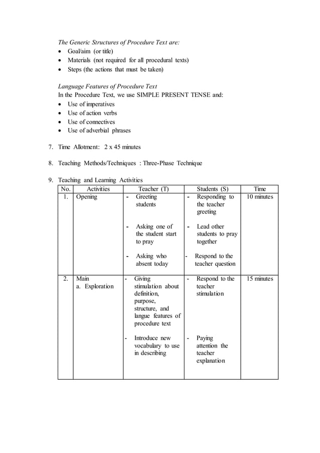 Lesson Plan Senior High School 3 | PDF