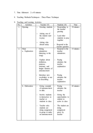 Lesson Plan Senior High School 3 | DOCX