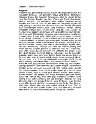 Rpp kehidupan awal manusia purba | DOC