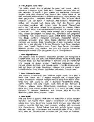 Rpp kehidupan awal manusia purba | DOC