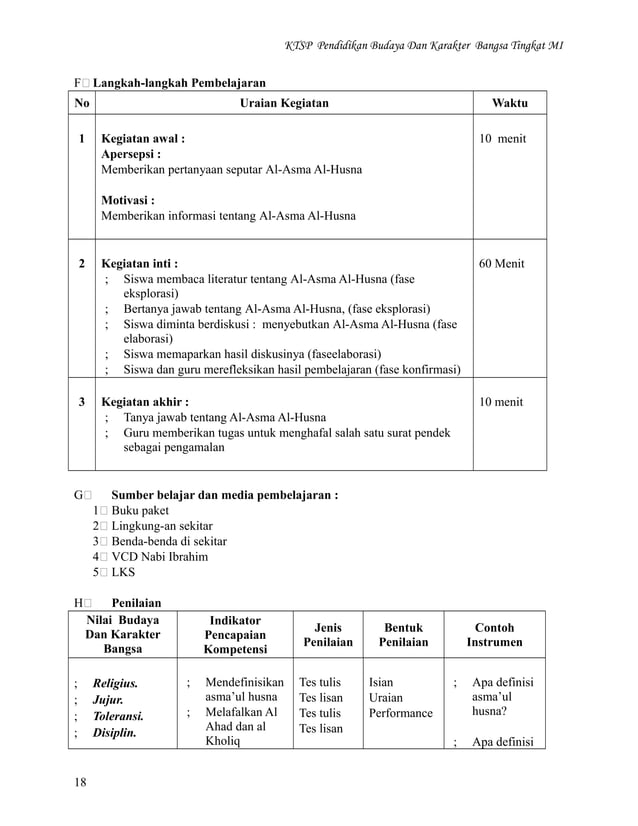 Rpp kelas 1 semester 1 & 2 | PDF